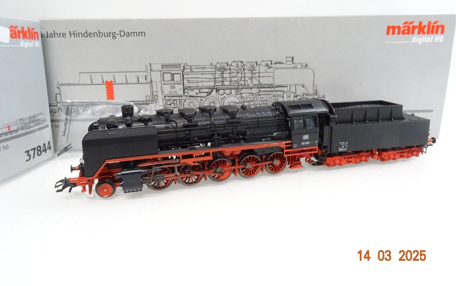 Märklin H0 37844 Dampflok BR 50 1301 der DB Hindenburgdamm Digital in OVP LE9345 ...